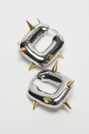 Acne Studios Chunky Loop Earrings - Silver,semi Matt Gold