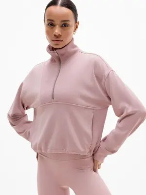 Athleta Seasoft Rib Quarter-zip Popover - Blush