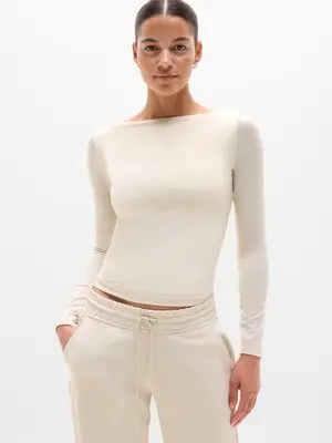 Athleta Bodymove Scoop Back Top - Bone