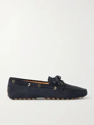 TOD'S Gommino Suede Boat Shoes - Blue