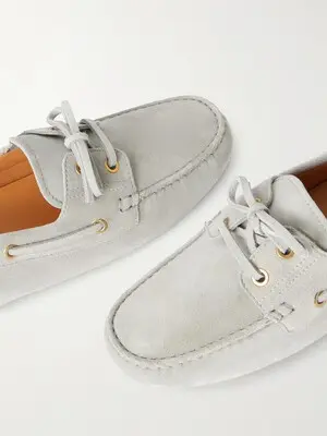 TOD'S Gommino Suede Boat Shoes - Blue