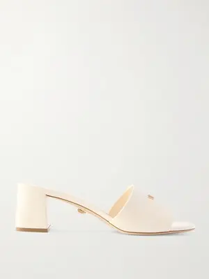 Versace Embellished Leather Mules