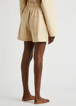 TEKLA Poplin Pyjama Shorts - Beige