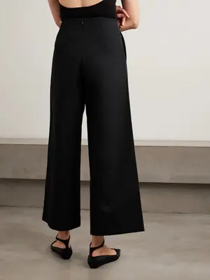 DESTREE Martha Linear Cotton-faille Wide-leg Trousers