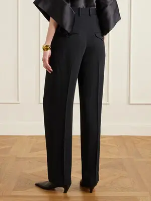 KALLMEYER Aiden Pleated Cady Straight-leg Pants