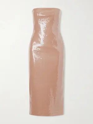 Alex Perry Strapless Sequined Gown