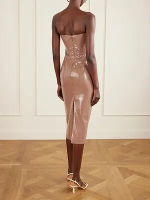 Alex Perry Strapless Sequined Gown