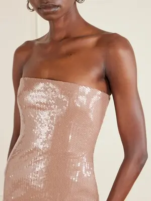Alex Perry Strapless Sequined Gown