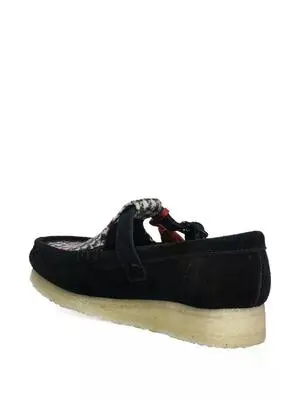 Clarks Wallabee T-bar Loafers - Black