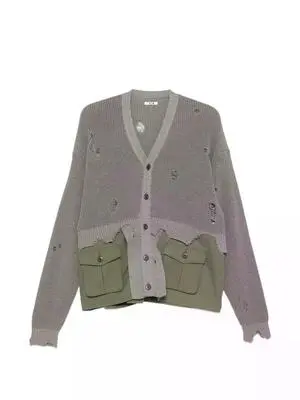 KHOKI Distressed Pocket Cardigan