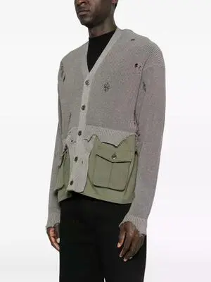 KHOKI Distressed Pocket Cardigan