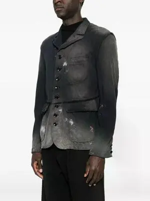 KHOKI Distressed Button Jacket