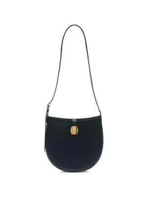 Officine Générale Hobo Leather Shoulder Bag Adjustable Strap - Black