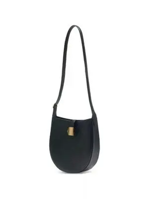 Officine Générale Hobo Leather Shoulder Bag Adjustable Strap - Black