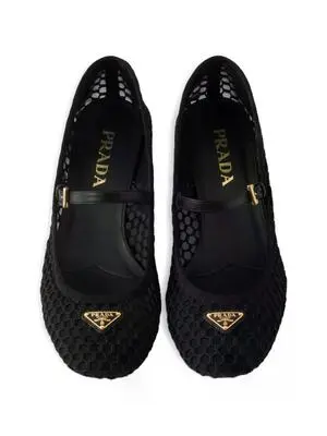 Prada 35mm Mesh Heeled Pumps - White