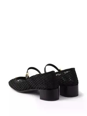 Prada 35mm Mesh Heeled Pumps - White