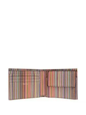 Paul Smith Signature Stripe Calf Leather Wallet - Brown