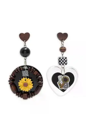 AMIR SLAMA Heart-shape Drop Earrings - Silver