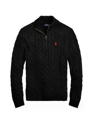 Polo Ralph Lauren Logo-embroidered Half-zip Sweater - Black