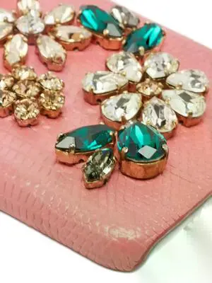 Dolce & Gabbana Lizard-embossed Crystal-embellished Phone Case
