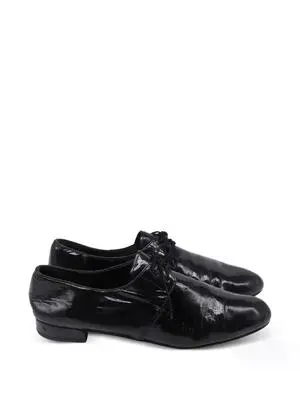 Prada Lace-up Patent Leather Loafers
