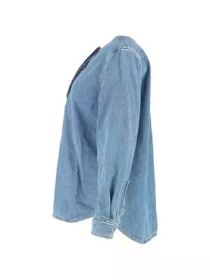 TOTEME Collarless Denim Blouse