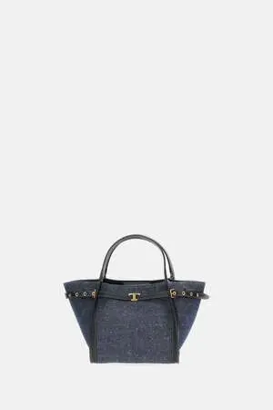 TOD'S Small Fabric Shopping Bag - Blue