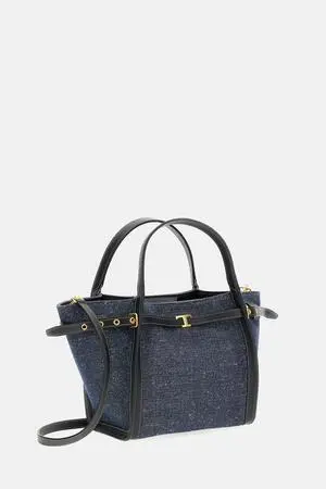 TOD'S Small Fabric Shopping Bag - Blue