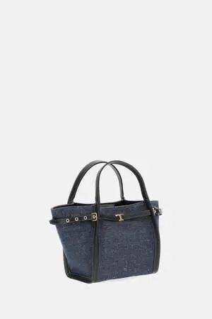TOD'S Small Fabric Shopping Bag - Blue