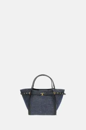 TOD'S Small Fabric Shopping Bag - Blue