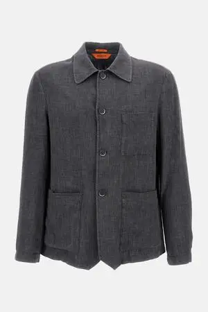 Barena Venezia Visal Wool Over-shirt - Grey