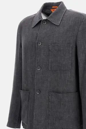 Barena Venezia Visal Wool Over-shirt - Grey