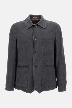 Barena Venezia Visal Wool Over-shirt - Grey