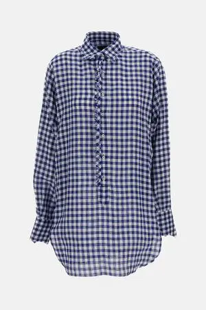 MAISON JEJIA Linen Vichy Shirt Dress - Multicolor