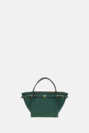TOD'S Small T Timeless Leather Shopping Bag - Green
