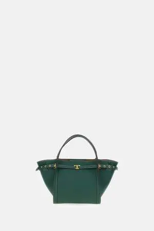 TOD'S Small T Timeless Leather Shopping Bag - Green