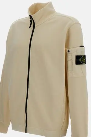 Stone Island Zip-up Cotton Fleece Sweatshirt