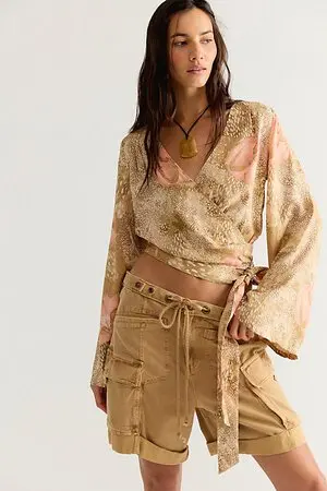 Free People Roxie Wrap Top Fennel Combo