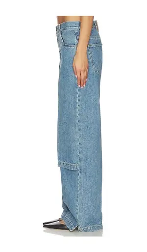 Attico Tiered Wide Leg Jeans