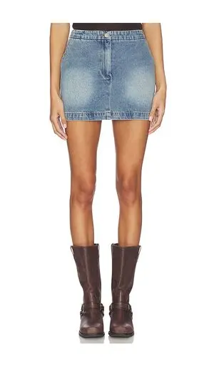 Line & Dot Mottle Mini Skirt