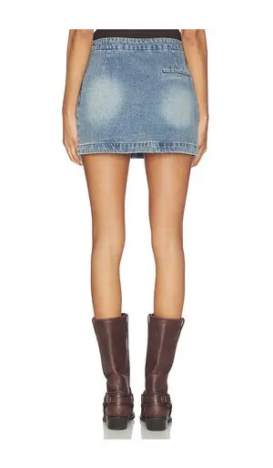 Line & Dot Mottle Mini Skirt