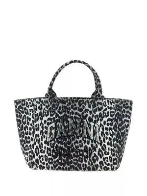 GANNI Leopard Sequin Medium Tote