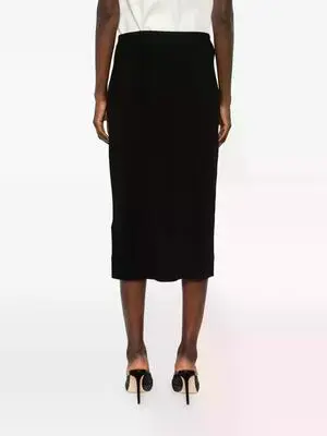 Victoria Beckham Button-detailed Midi Skirt - Black