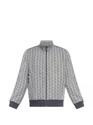 Lacoste Patterned Zip-up Sweatshirt - Grey