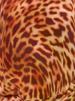 Stella McCartney Animal Print Silk Knot Jumpsuit - Brown