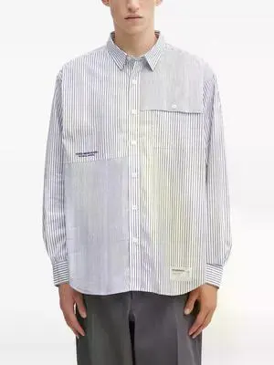 NEIGHBORHOOD Striped-pattern Logo-patch Shirt
