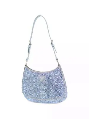 Prada 2020s Cleo Leather Shoulder Bag - Blue