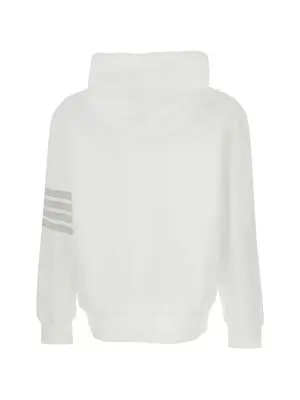 Thom Browne Drawstring 4-bar Hoodie - White