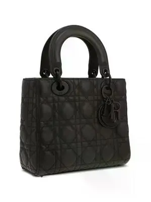 Dior Lady Leather Tote Bag - Black