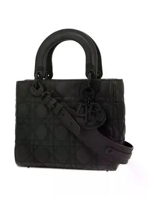 Dior Lady Leather Tote Bag - Black
